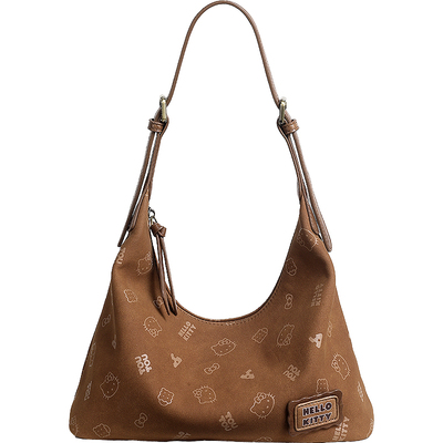 新年礼物TOUTOUhellokitty三丽鸥冬季棕色腋下托特包单肩斜挎包包