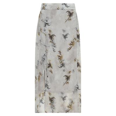 COCOBELLA手工盘扣开叉半身裙