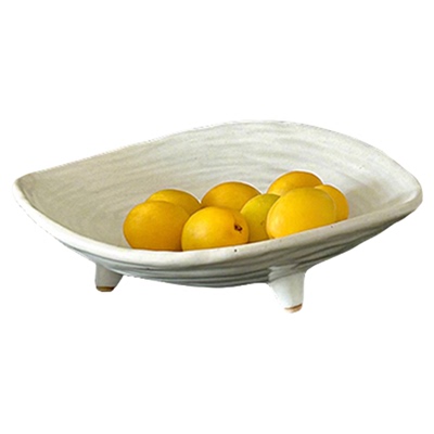 仿古三足陶瓷水果点心茶点盘