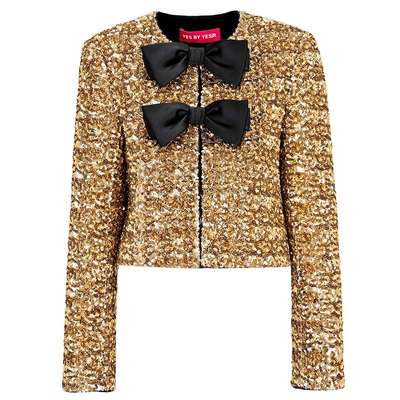 纸醉金迷蝴蝶结装饰外套