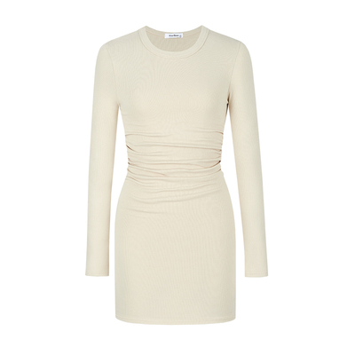 收腰修身显瘦包臀短裙长袖连衣裙