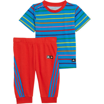 Adidas/阿迪达斯正品当季新款婴童乐高联名短袖套装HB9881