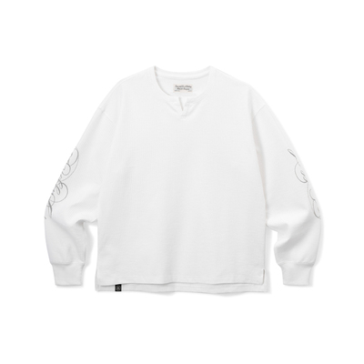 SUPERTOFU 小V领 JAZZNESS手袖印花 软糯舒适华夫格 长袖T恤 AW26