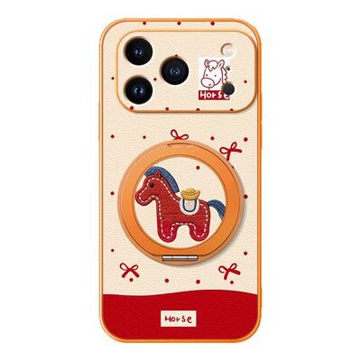 适用苹果17promax手机壳iphone16Pro苹果15新年限定14新款13磁吸支架xs2026马年11/12女款16plus卡通小羊皮