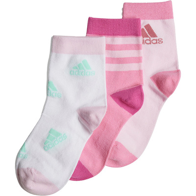 Adidas/阿迪达斯正品LK SOCKS 3PP儿童短筒袜三双装H49617