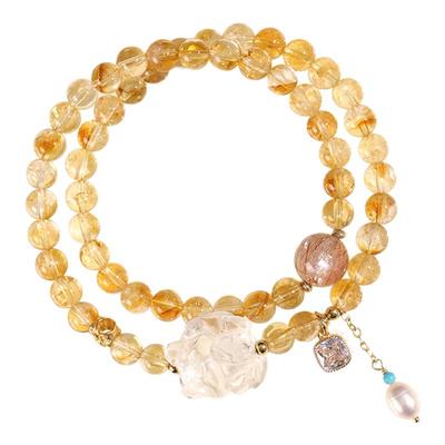 zeroline黄水晶双圈手链女