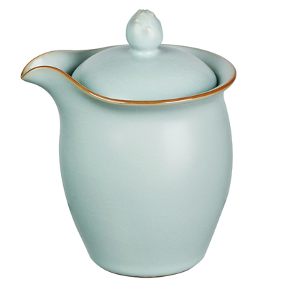 青澹汝窑便携式手抓壶景德镇陶瓷