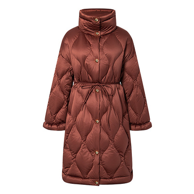 【高奢鹅绒】BCBG冬新款简约时尚设计感蓬松保暖中长款羽绒服