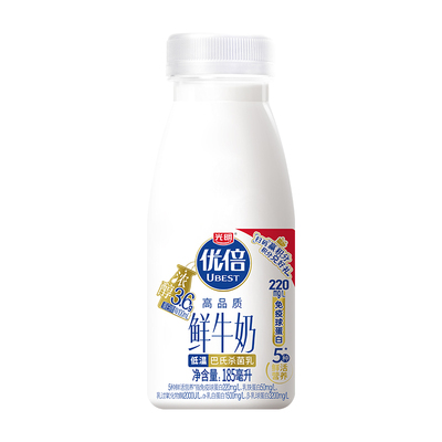 光明优倍鲜牛奶185ml*11瓶