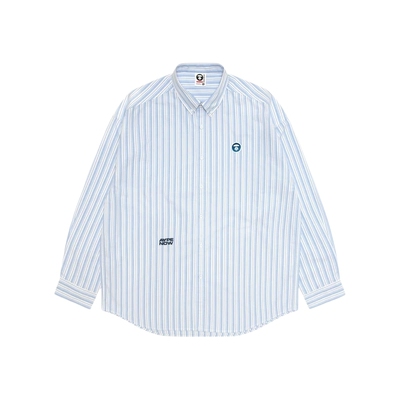 Aape猿人小标徽章简约条纹衬衫