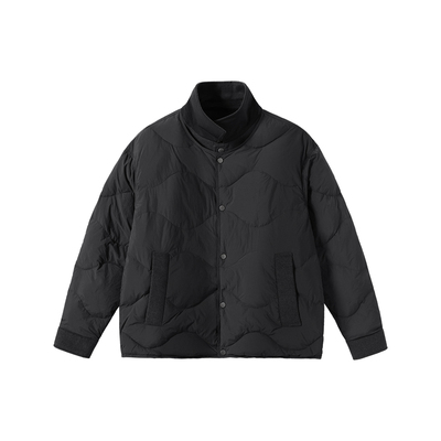 南乙NYHSUGOO 男士冬季款假两件羊毛拼接羽绒服90白鸭绒55047外套