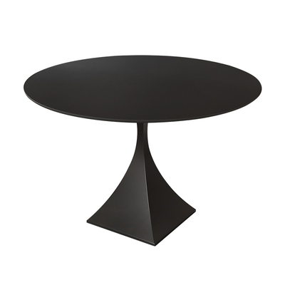 意式极简岩板圆形餐桌奶油风家用小户型阳台桌宅寂风洽谈桌椅组合