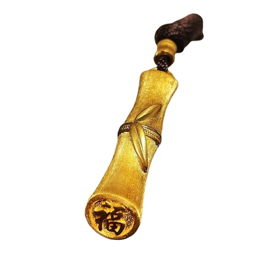 金包银传承工艺竹节福字吊坠项链