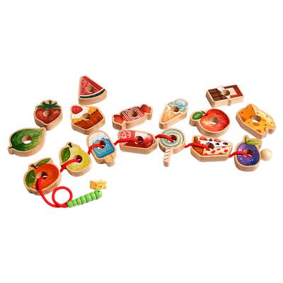 专注力逻辑思维训练贪吃毛毛虫穿绳串珠游戏儿童玩具蒙氏教具