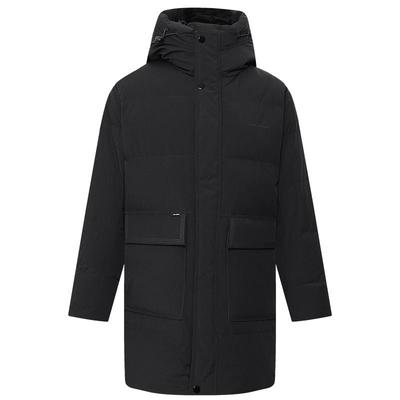 利郎官方连帽中长款保暖羽绒服男