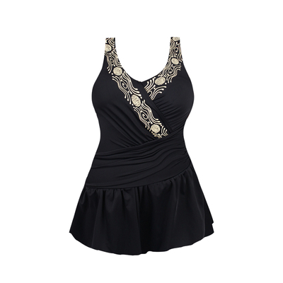 蔓芭莎mm200加大码纯色连体泳衣