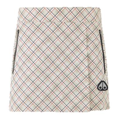 [早春新品]MOOSE KNUCKLES 女士格纹拉链装饰小剪刀A字短裙