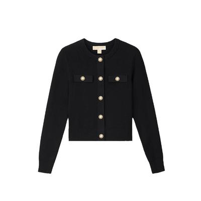 【两件折上折】MICHAEL KORS MK 女士圆领针织纽扣饰上衣