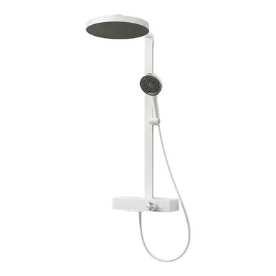 Kiiid定温数显增压钢琴按键全铜白色枪灰色沐浴淋浴花洒套装家用
