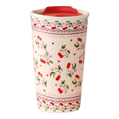 CathKidston双层陶瓷杯子带盖