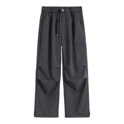 itizzue工装裤男秋冬季加绒软壳长裤子2025新款直筒宽松休闲裤4P