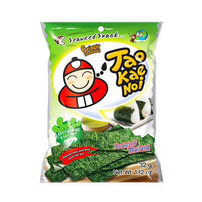 严选泰国进口taokaenoi老板仔网红即食零食香脆炸紫菜片原味28G