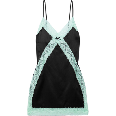 【38开门红】Alexanderwang.t女带缀饰蕾丝边饰丝缎睡裙