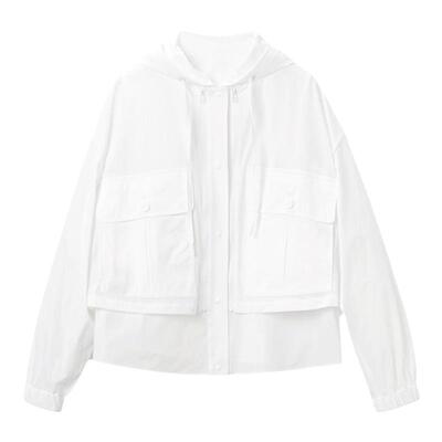 OVV周雨彤夹克可拆卸连帽