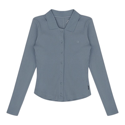 Converse/匡威正品2025新款女子运动训练翻领长袖T恤10027627-A03