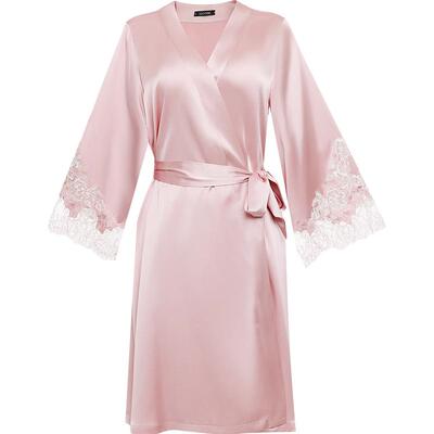 【26春夏】兰卡文(LA CLOVER)真丝蕾丝闪耀新艺短睡袍LC48AAU1