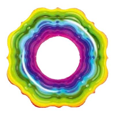 彩虹丝带泳圈果冻救生圈儿童充气