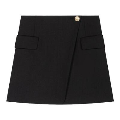 maje修身黑色A字半身裙短裙