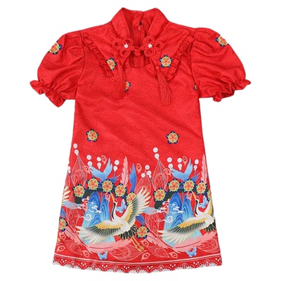 新款喜庆中国舞元日红色舞蹈服