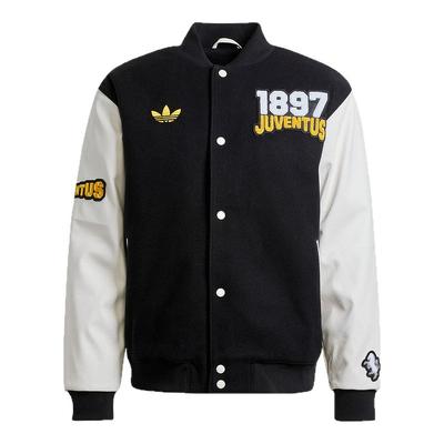 阿迪达斯尤文图斯足球休闲文化美式校园风保暖运动宽松棉服JF0451