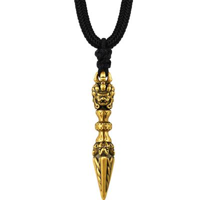 周生生NOIR酷黑系列普巴金刚杵项链黄金足金吊坠92366Z