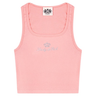 【正品现货】Sporty & Rich x Juicy 26SS 联名皇冠烫钻修身背心