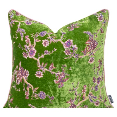 法式绿色抱枕轻奢复古靠枕套