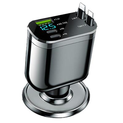 车载充电器720W超级快充手机伸缩线一拖五汽车usb点烟器转换插头