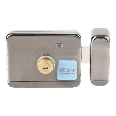 华睿刷卡门锁NSC电子刷卡锁出租屋公寓楼铁门不锈钢感应一体门禁