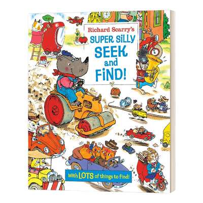傻傻找找书 英文原版 Richard Scarry's Super Silly Seek and Find 斯凯瑞金色童书英文版 进口英语原版书籍