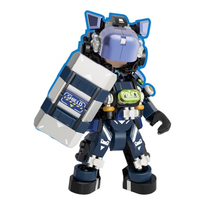 iBlock特警机甲拼装积木送男生