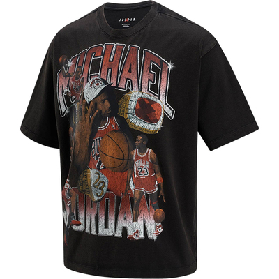 Nike/耐克正品JORDAN男士透气经典图案印花圆领运动T恤HM7132-010