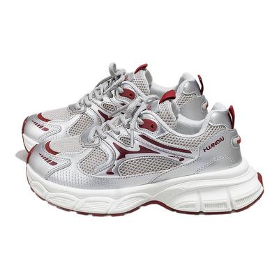 环球小众百搭校园风酒红老爹鞋