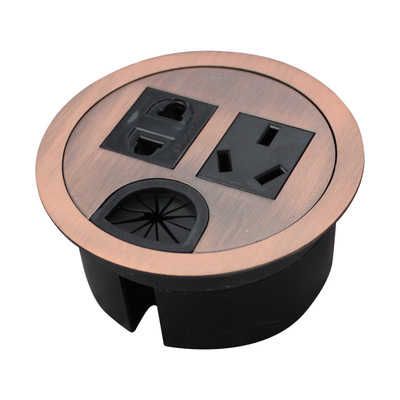 办公桌面圆形嵌入式桌面插座