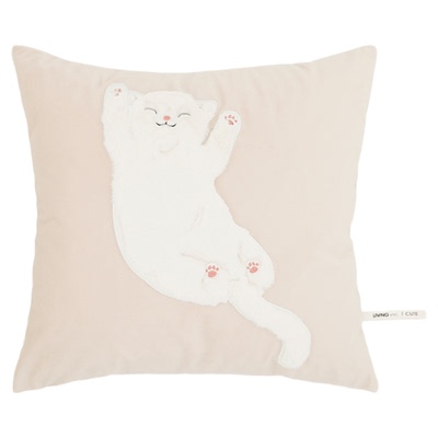 喵星人卡通猫咪立体兔毛客厅抱枕