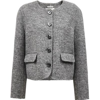 VeroModa毛呢外套圆领单排扣