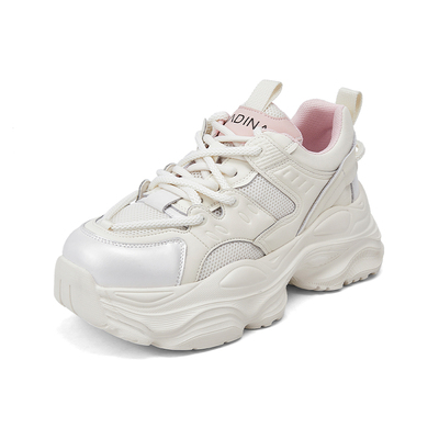 卡迪娜运动鞋系带平跟厚底老爹鞋