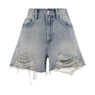 SLY街头颓废风破洞烂边牛仔短裤