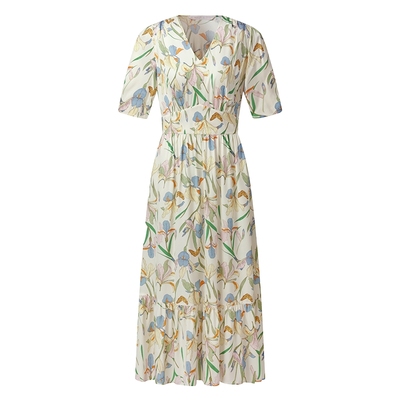 歌莉娅夏季度假风真丝连衣裙女