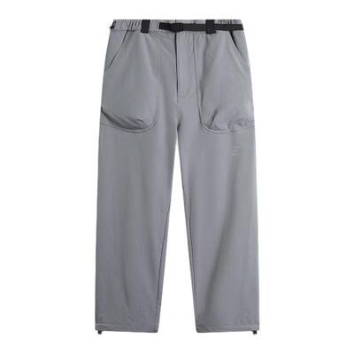 李宁正品男子反光休闲直筒长裤